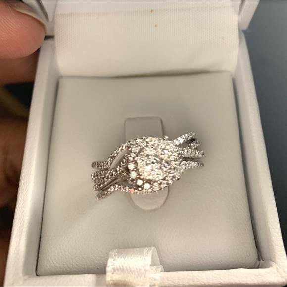 delamore | Jewelry | Kt Dmnd Ring Bands In 18k Wht Gld Sz 8 | Poshmark